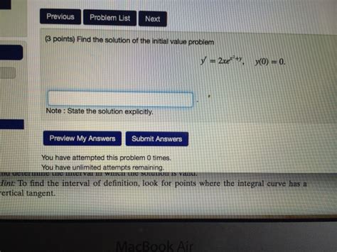 Solved Find The Solution Of The Initial Value Problem Y Chegg Com