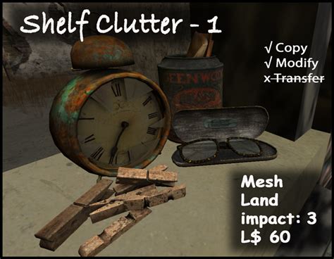 Second Life Marketplace Shelf Clutter 1