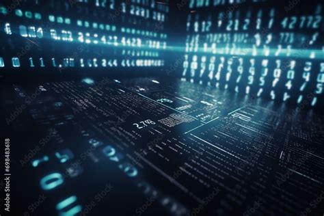 3D Abstract Background With Binary Language And Virtual Matrix Concept