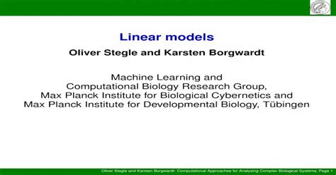 Pdf Oliver Stegle And Karsten Borgwardt Eth Zürich · Oliver Stegle
