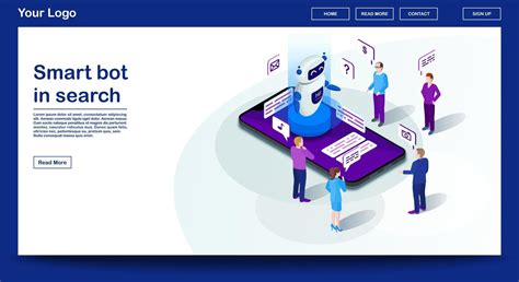 Chatbot Webpage Vector Template With Isometric Illustration Website Interface Design Future