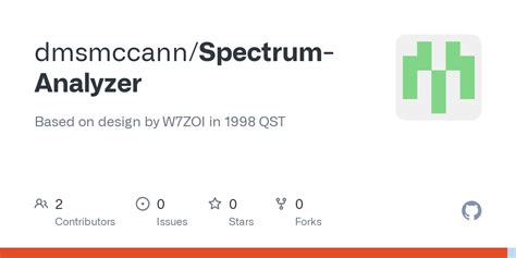 GitHub Dmsmccann Spectrum Analyzer Based On Design By W ZOI In QST