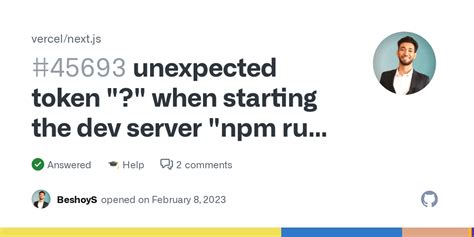 unexpected token when starting the dev server npm run dev