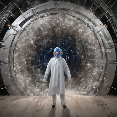 Spectral Collision Particle Collider Unleashes The Spirit World Premium Ai Generated Image