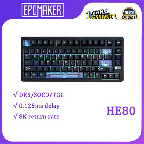 Epomaker He80 Wired Magnetic Keyboard Hot Swappable Rgb 8k Gasket Custom Gaming Keyboard
