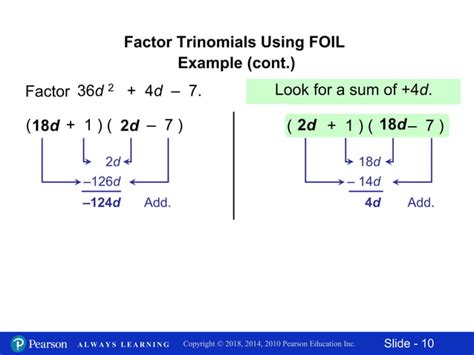 Section 134 Factoring Trinomials Using The Foil Method Pptx