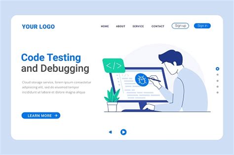 소프트웨어 개발자 서비스 및 프로그래머를 위한 랜딩 페이지 템플릿 개념에 대한 스톡 벡터 아트 및 기타 이미지 개념 개발 검색 엔진 Istock