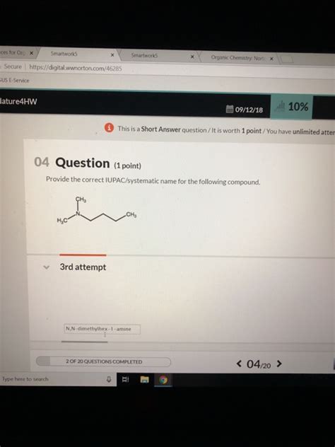 Solved Provide The Correct Iupac Systematic Name For The