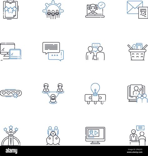 User Support Line Icons Collection Helpdesk Assistance