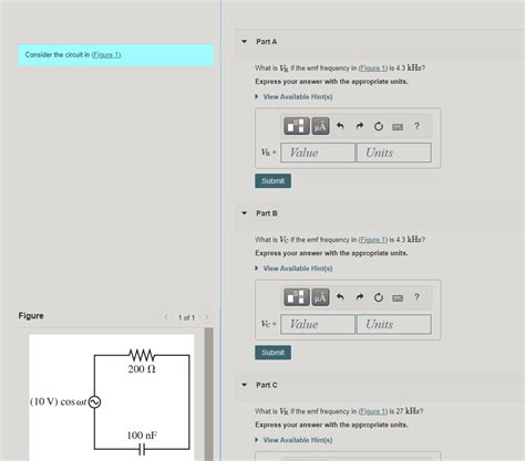 Solved Part Aconsider The Circuit In Figure 1 Figurepart