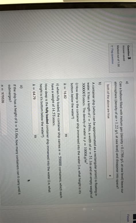 Solved Question 3answer Savedmarked Out Of 100flag Question