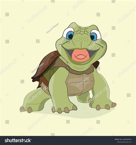 Cute Sea Turtle Cartoon Vector Illustration Stock Vector Royalty Free 2269890983 Shutterstock