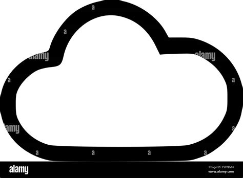 Cloud Outline Icon Vector Silhouette And Simple Cloud For Versatile Design Projects Stock
