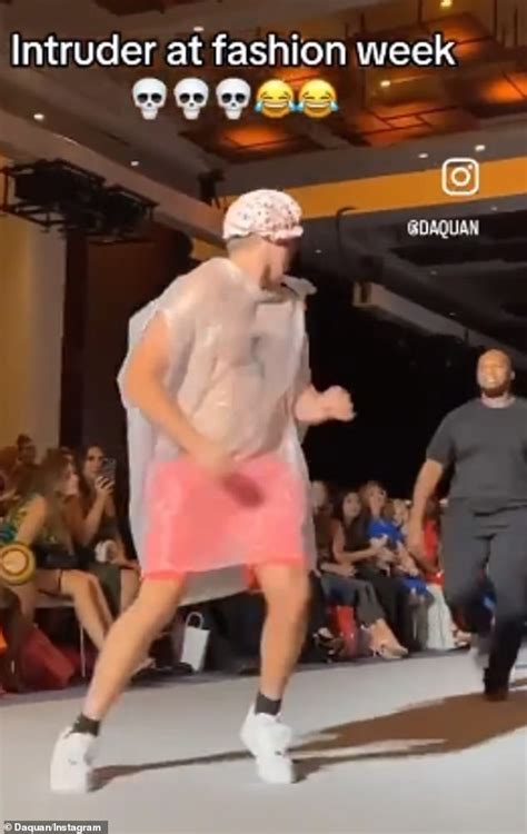 Youtube Prankster Fred Beyer Wears A Trash Bag As He Crashes New York Fashion Week Catwalk But