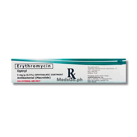 Optryl Erythromycin 05 5mg G Ophthalmic Ointment 5g Price In The