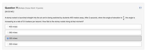 solved question 11 multiple choice worth 10 points