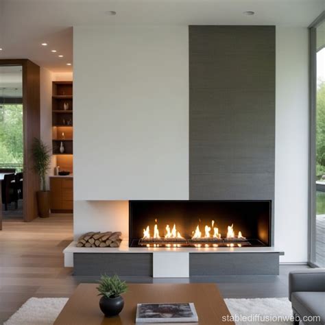 Modern Home Fireplace Using Water Stable Diffusion Online