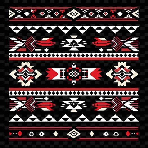 Native American Beadwork With Geometric Patterns Borderlines Png Unique