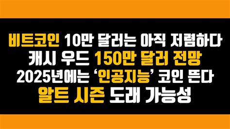 비트코인 10만 달러는 아직 저렴하다 캐시 우드 150만 달러 전망 Youtube