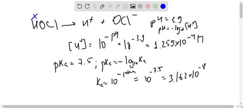 SOLVED The PKa Of HOCl Is Calculate The Initial Concentration Of HOCl If The PH Is