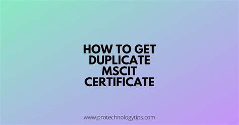 [download Form] How To Get Duplicate Mscit Certificate If You Lost Mscit Certificate Pro