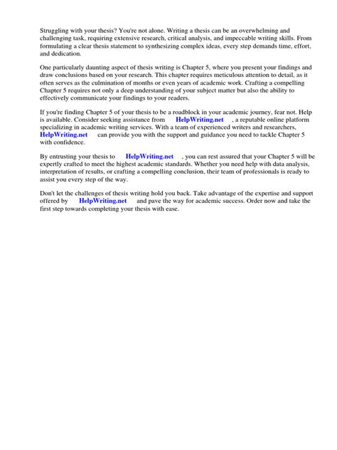 Chapter 5 Thesis Sample Scribd Pdf