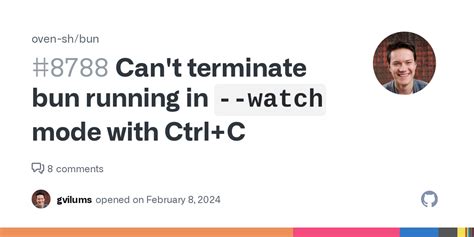 Cant Terminate Bun Running In ` Watch` Mode With Ctrlc · Issue 8788