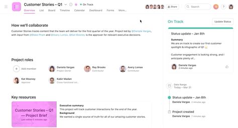 asana status update template