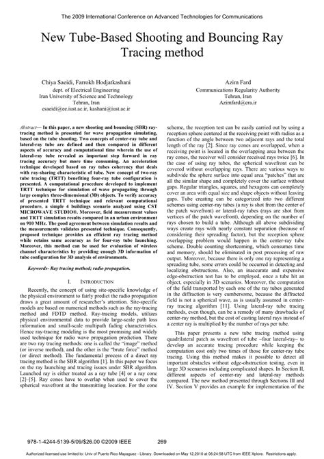 Pdf New Tube Based Shooting And Bouncing Ray Tracing Method