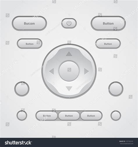 Modern Light Ui Controls Web Design Stock Vector Royalty Free