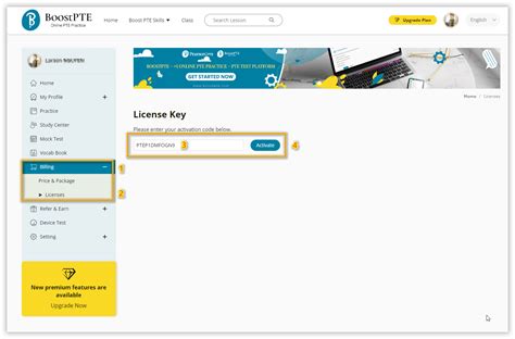 Guide On How To Input License Key Free Online Pte Practice Tests And Ai Scoring Platform Boostpte