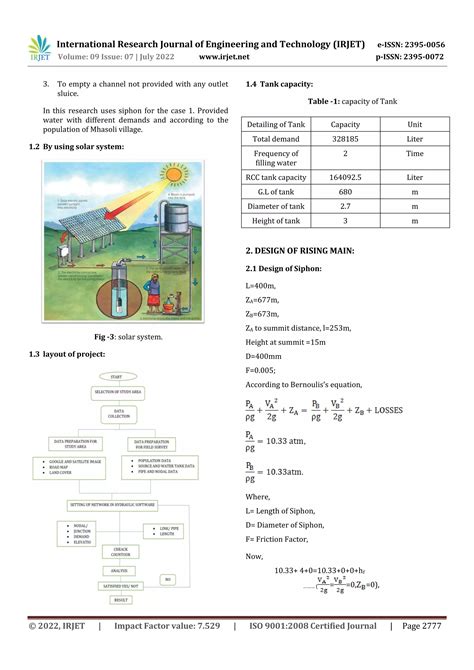 design and analysis of water distribution system using solar and siphon