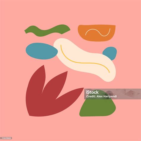 다양한 현대 벡터 낙서 모양과 손으로 그린 유기 모양이있는 물체의 추상적 인 배경 벡터 일러스트 레이 션 0명에 대한 스톡 벡터 아트 및 기타 이미지 Istock