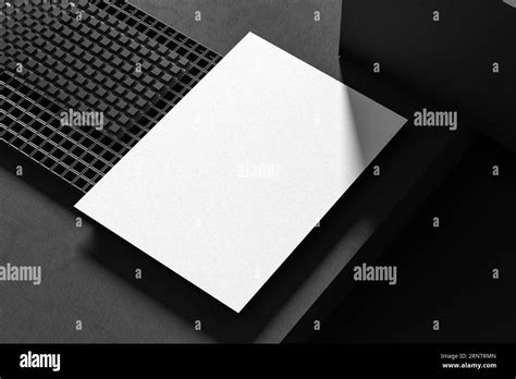 A4 Size White Paper Mock Up Isolated On Dark Background Blank Portrait A4 Mock Up 3d