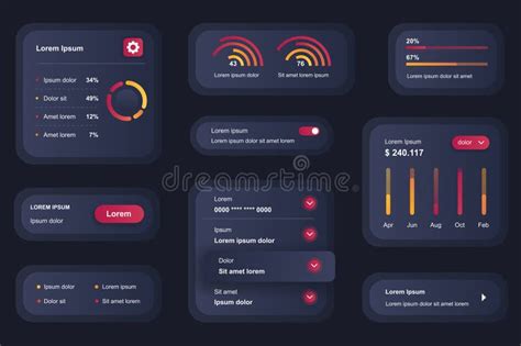 Gui Elements For Business Analytics Mobile App Statistics Diagrams And
