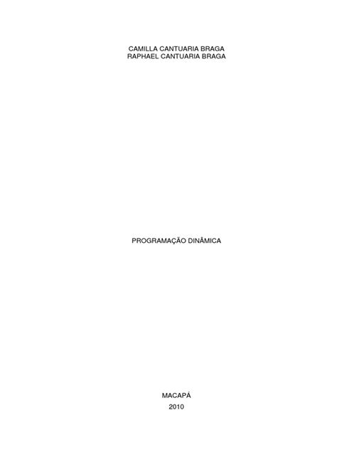Programacao Dinamica Pdf Pesquisa Operacional Programação Dinâmica