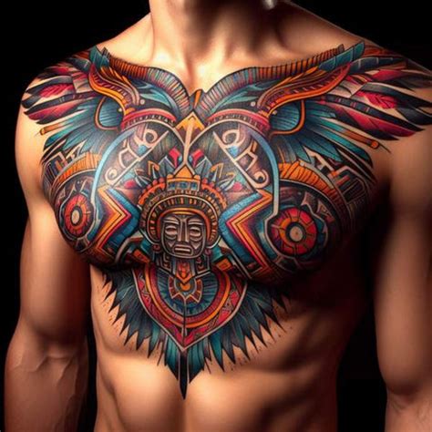 Aztec Chest Tattoo Designs