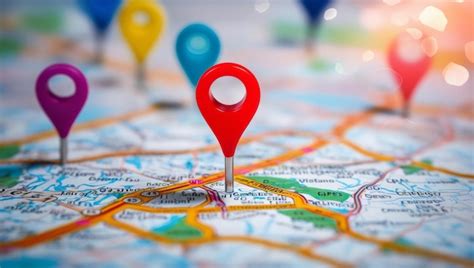 A Digital Gps Map Displays A Vibrant Pin Marking A Specific Location