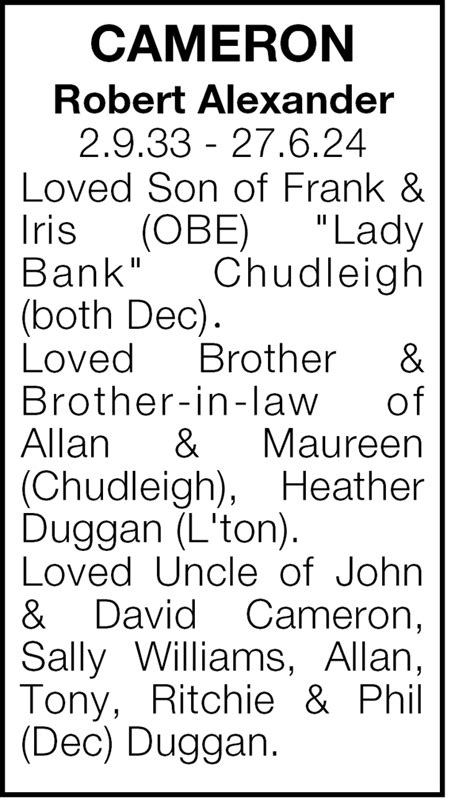 Cameron Robert Alexander Tributes The Examiner The Examiner