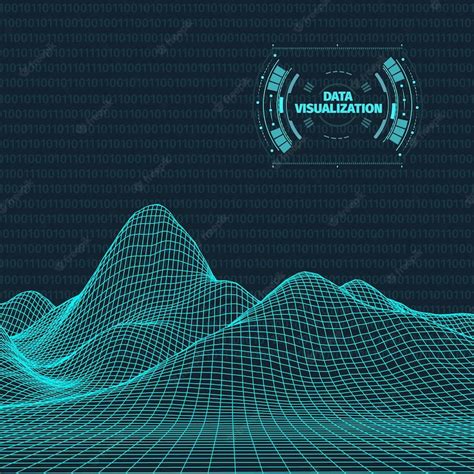 빅 데이터 시각화 배경 3d입니다빅 데이터 연결 배경입니다 사이버 기술 Ai 기술 유선 네트워크 미래형 와이어프레임 데이터 시각화 벡터 일러스트 레이 션 인공 지능