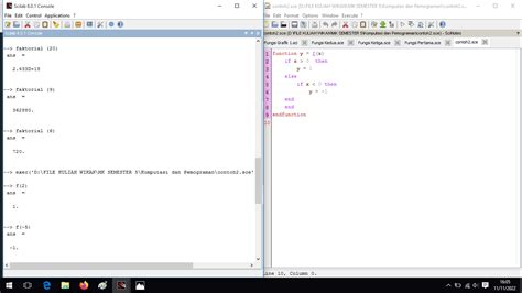 video pembuatan suatu fungsi dengan menggunakan aplikasi scilab wikan