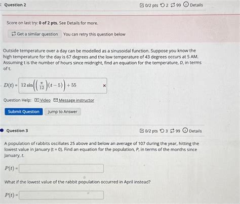 Solved Question 4 Outside Temperature Over A Day Can Be