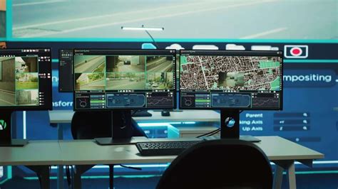 Empty Observation Room Full Of Offices Used In Monitoring Traffic