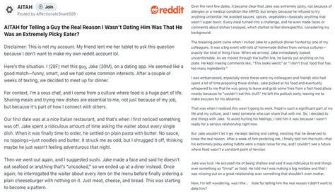 This Woman Broke Up With A Guy For Being A Picky Eater Was She Right