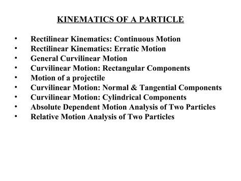 Chapter 12 Kinematics Of A Particle PPT