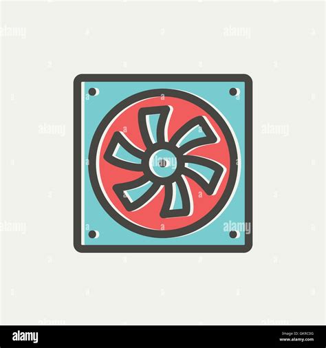 Computer Cooler Thin Line Icon Stock Vector Image Art Alamy