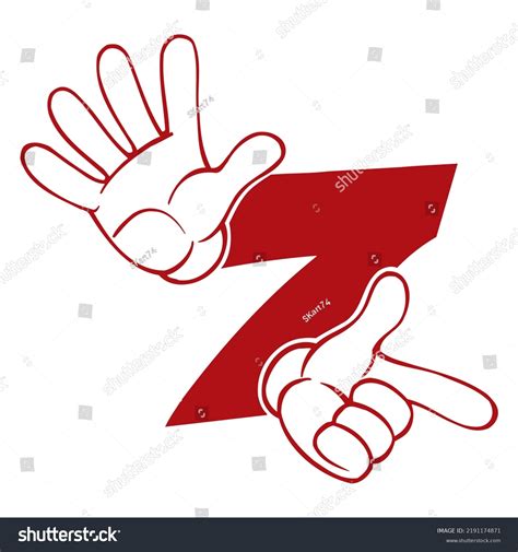 number seven vector illustration hands count stock vector royalty free