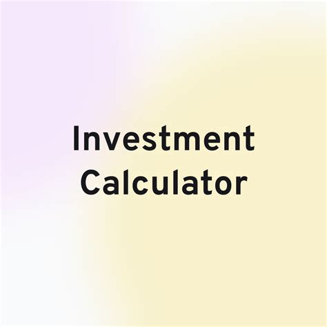 Investment Calculator Hexacalculator