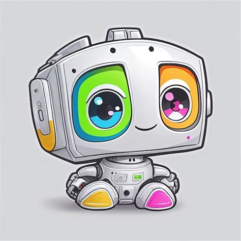 Illustratortion 벡터 귀여운 재미 아기 로봇 프리미엄 벡터