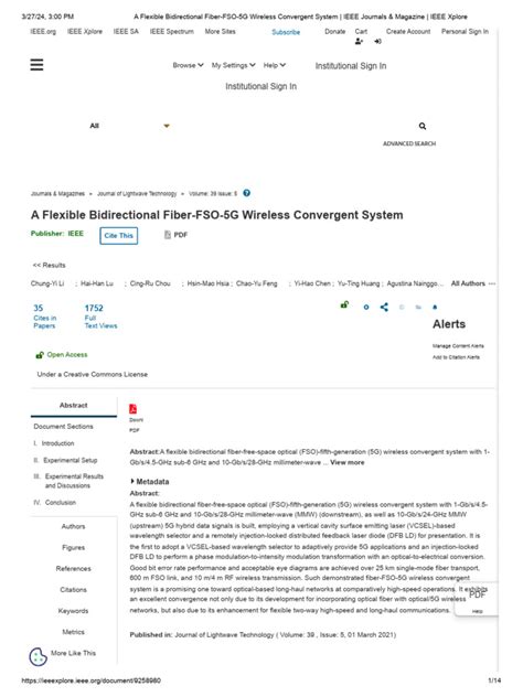 A Flexible Bidirectional Fiber Fso 5g Wireless Convergent System Ieee Journals And Magazine